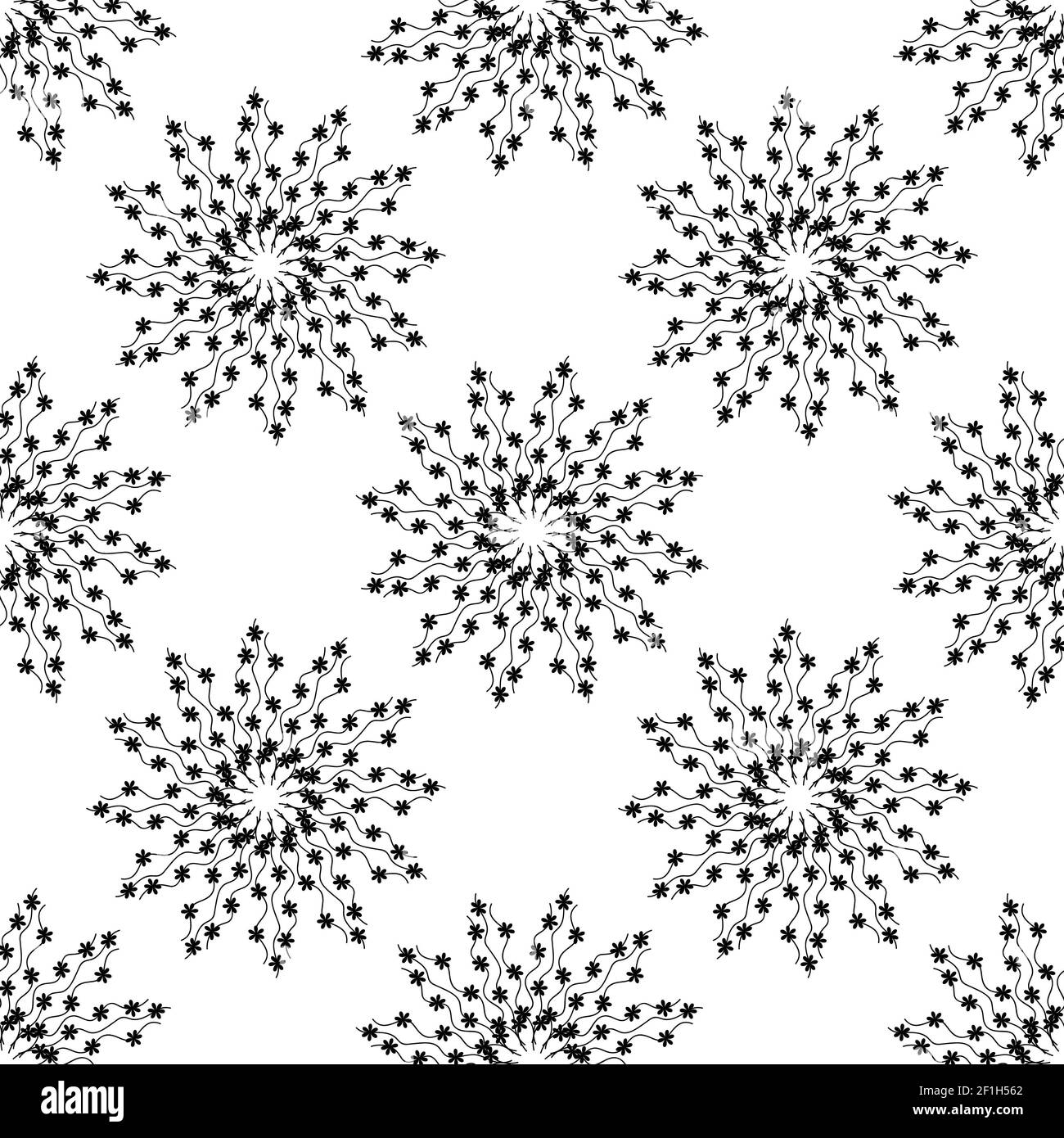 Seamless vector pattern spring Black and White Stock Photos & Images ...