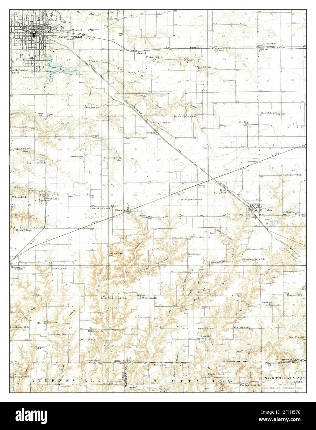 Jacksonville, Illinois, map 1932, 1:62500, United States of America by ...