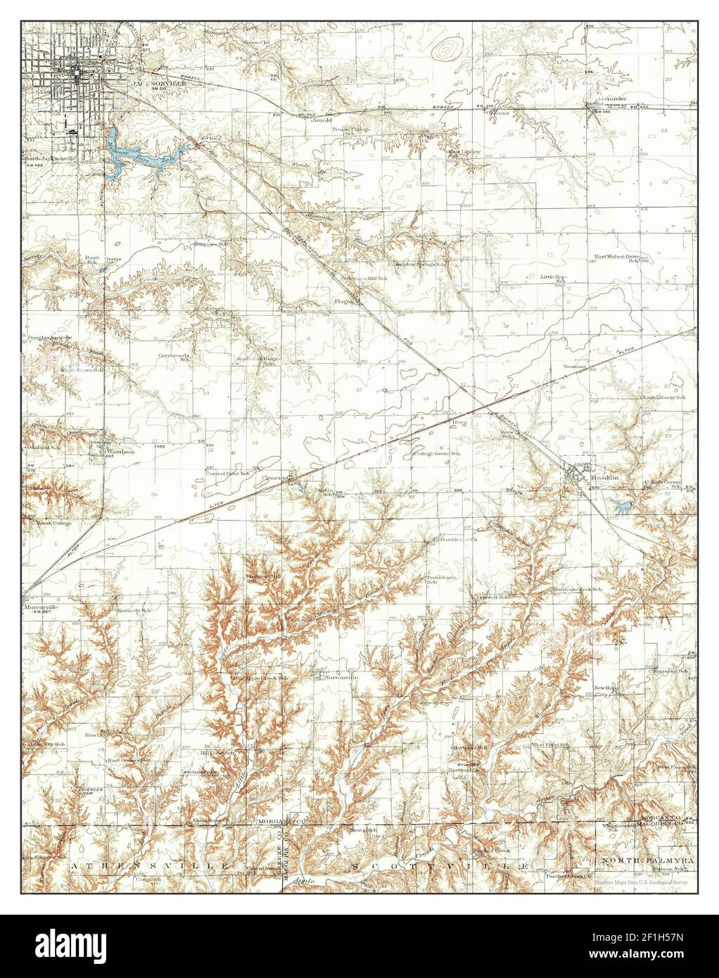 Jacksonville, Illinois, map 1932, 1:62500, United States of America by ...