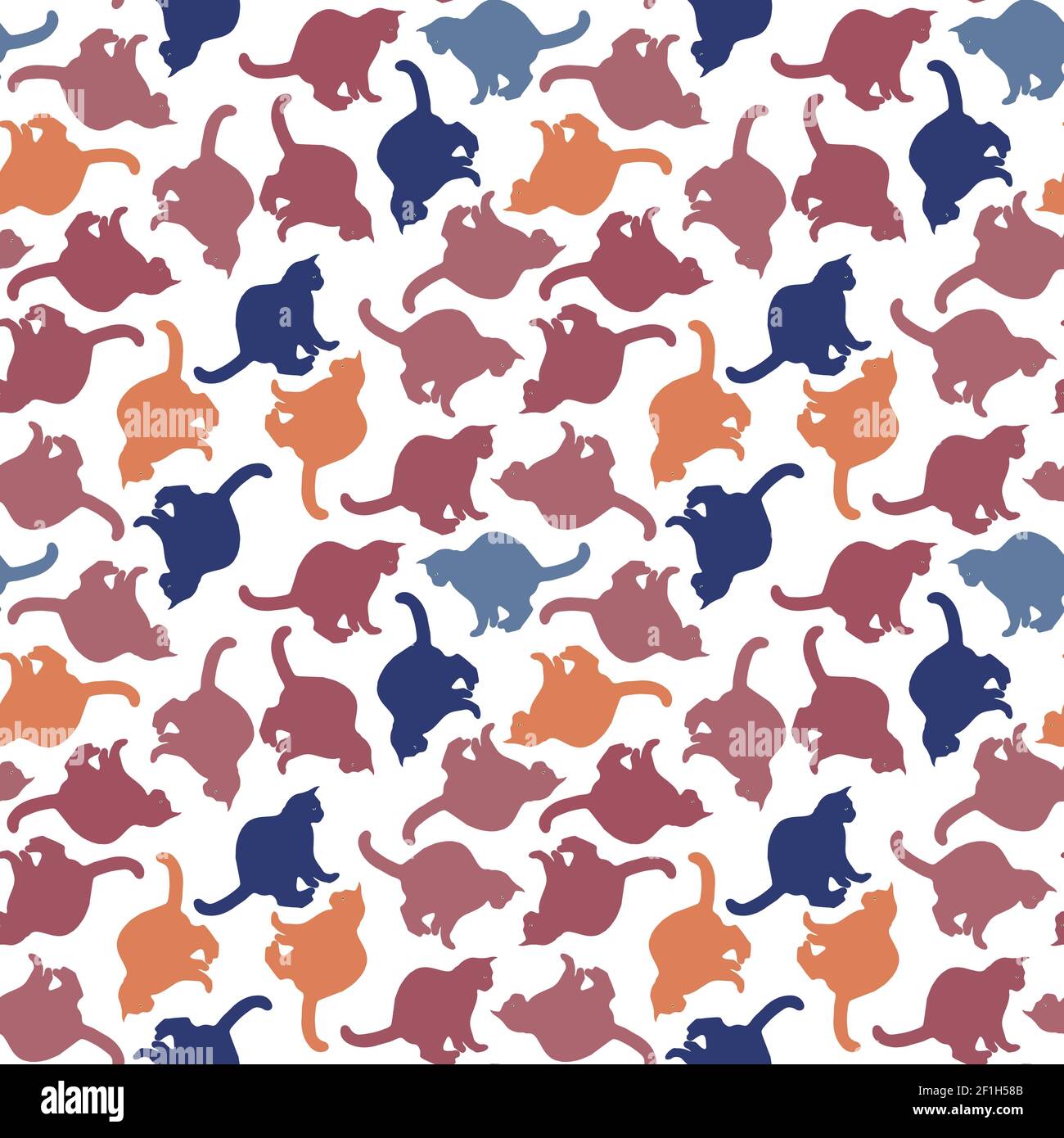 Seamless texture or endless pattern - colored cats. Wallpaper ...
