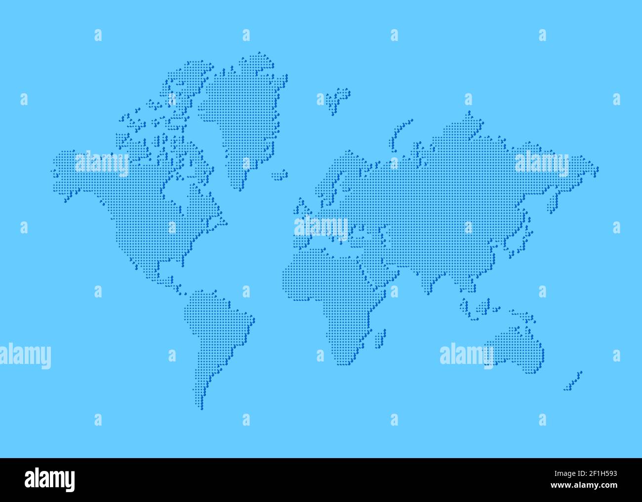 Dotted world map made of rounded rectangles Stock Photo - Alamy
