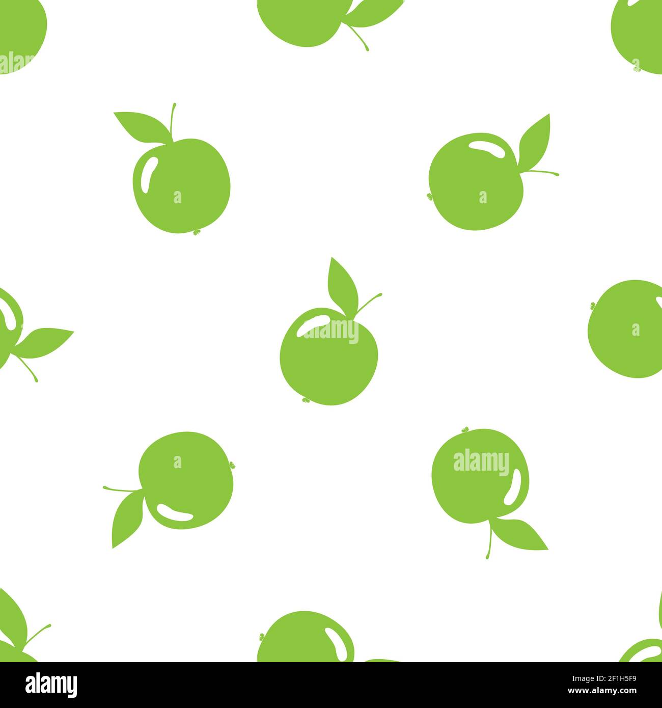 Vector seamless pattern with green apples Stock Photo - Alamy
