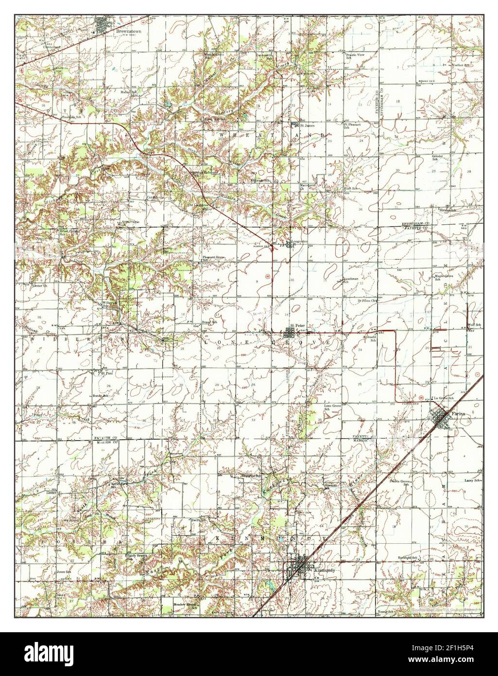 Kinmundy, Illinois, map 1945, 1:62500, United States of America by ...