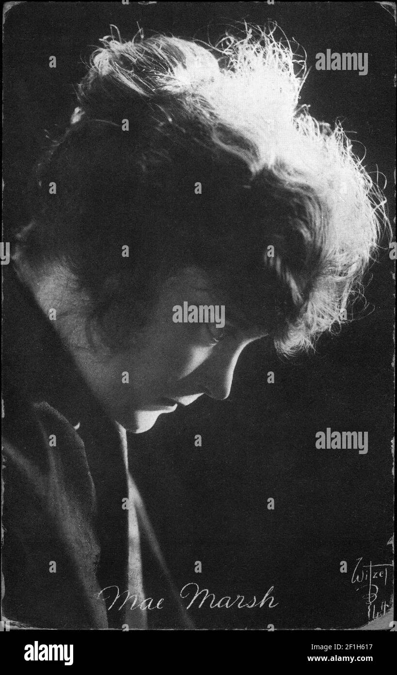 American Actress Mae Marsh, Head and Shoulders Publicity Portrait ...