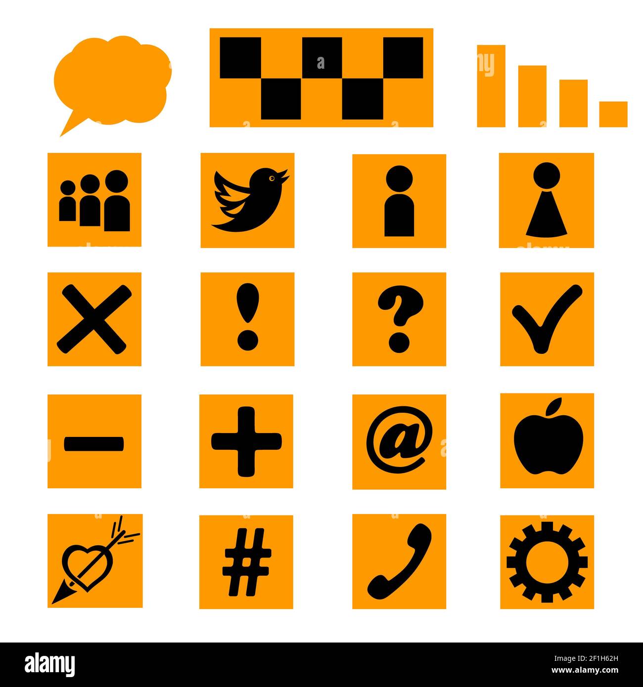 Black icons set hi-res stock photography and images - Alamy