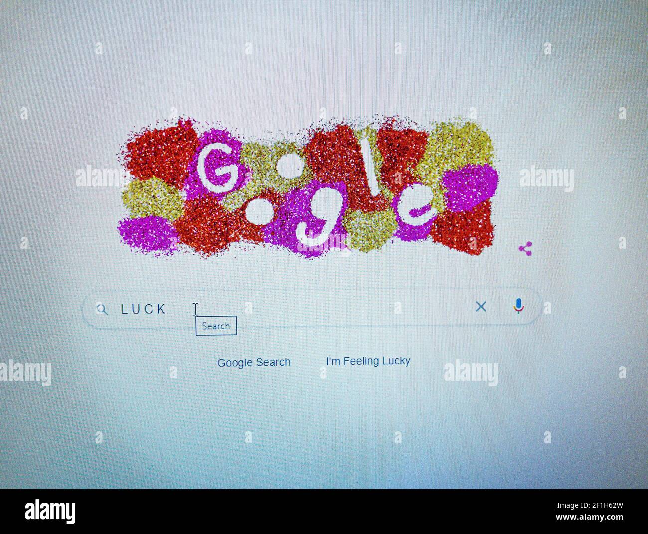 February 15, 2021: the screen with a Valentine Day style animated home ...