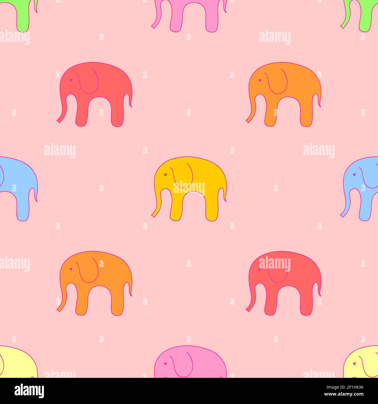 Seamless pattern. Texture with colorful elephants Stock Photo - Alamy