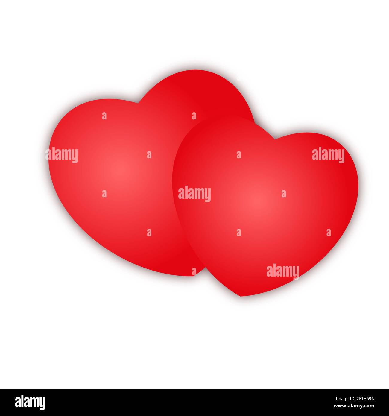 Two red hearts Stock Photo - Alamy