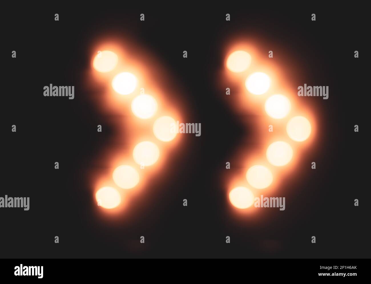 the neon arrow pointer, directional sign from the natural bokeh lights ...