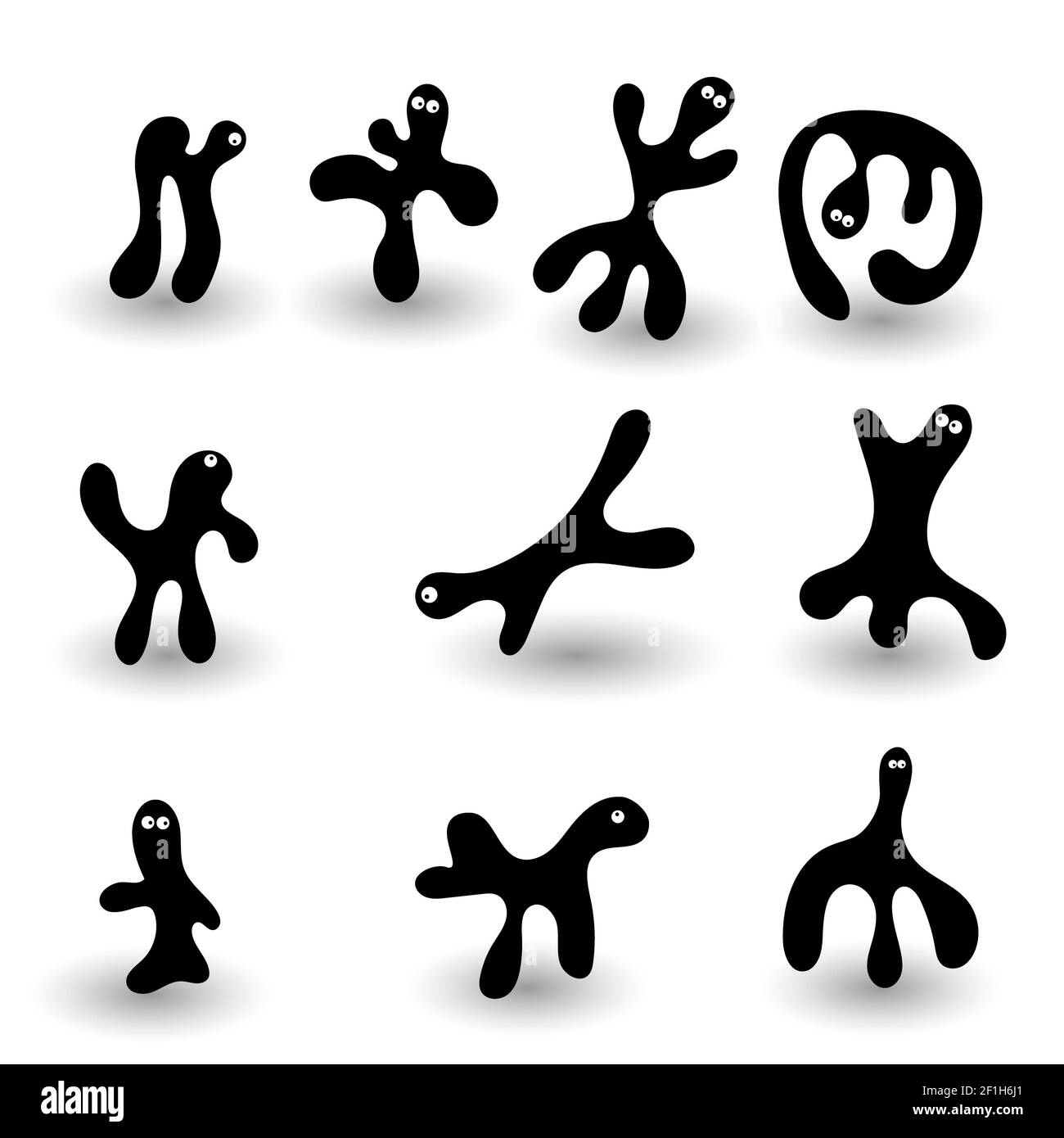 Funny animal set Black and White Stock Photos & Images - Alamy