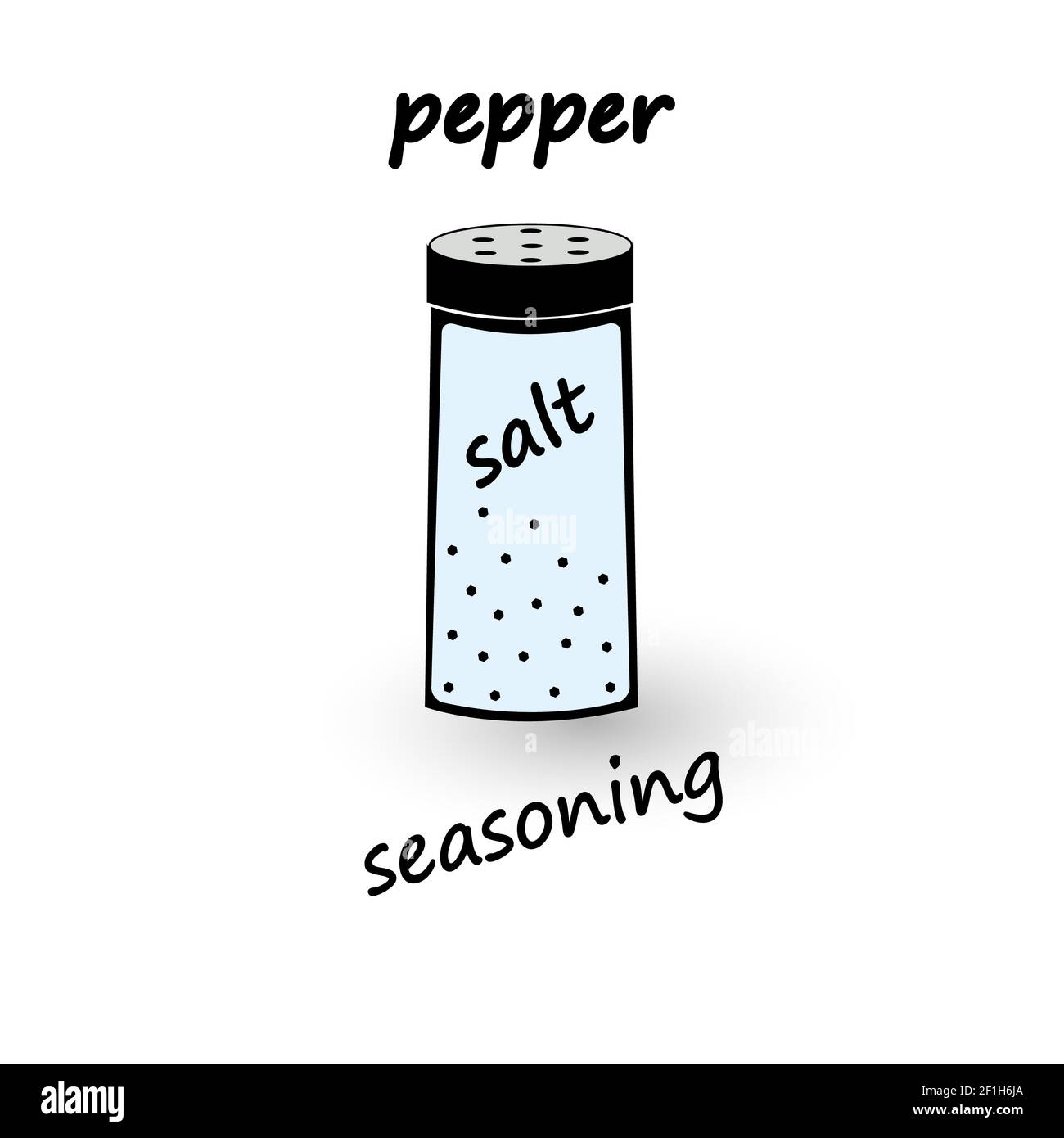 Glass salt and pepper shakers isolated on a white background ...