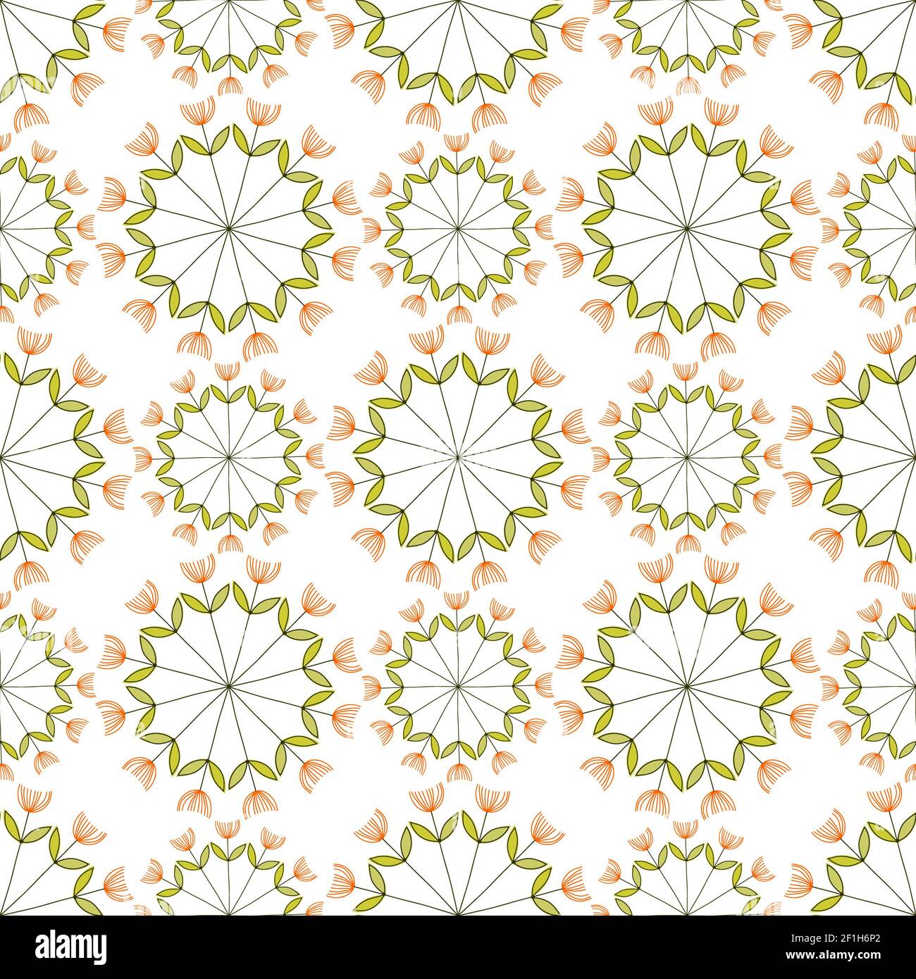 Vector illustration of seamless pattern with creative flowers Stock ...