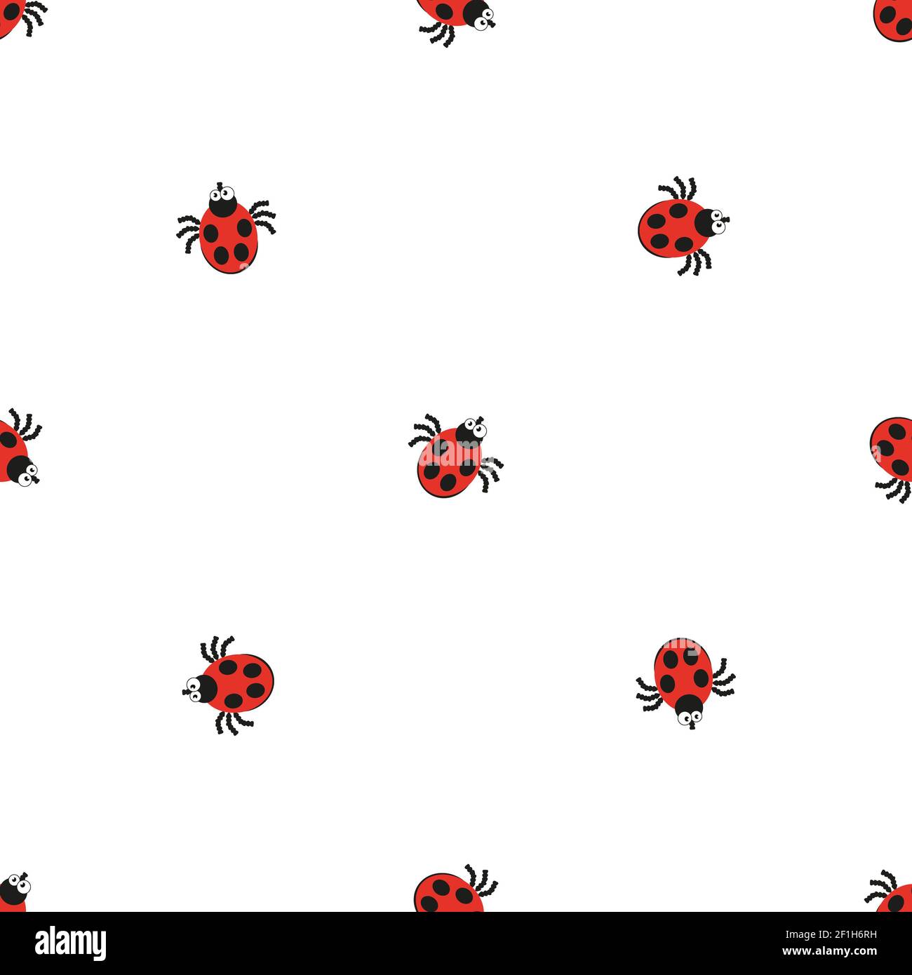 Ladybird bug flat style pattern. Nature insect seamless texture ...