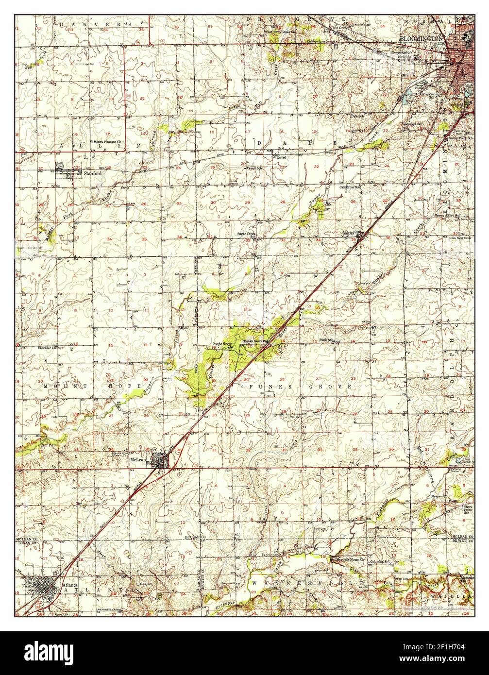 McLean, Illinois, map 1951, 1:62500, United States of America by ...
