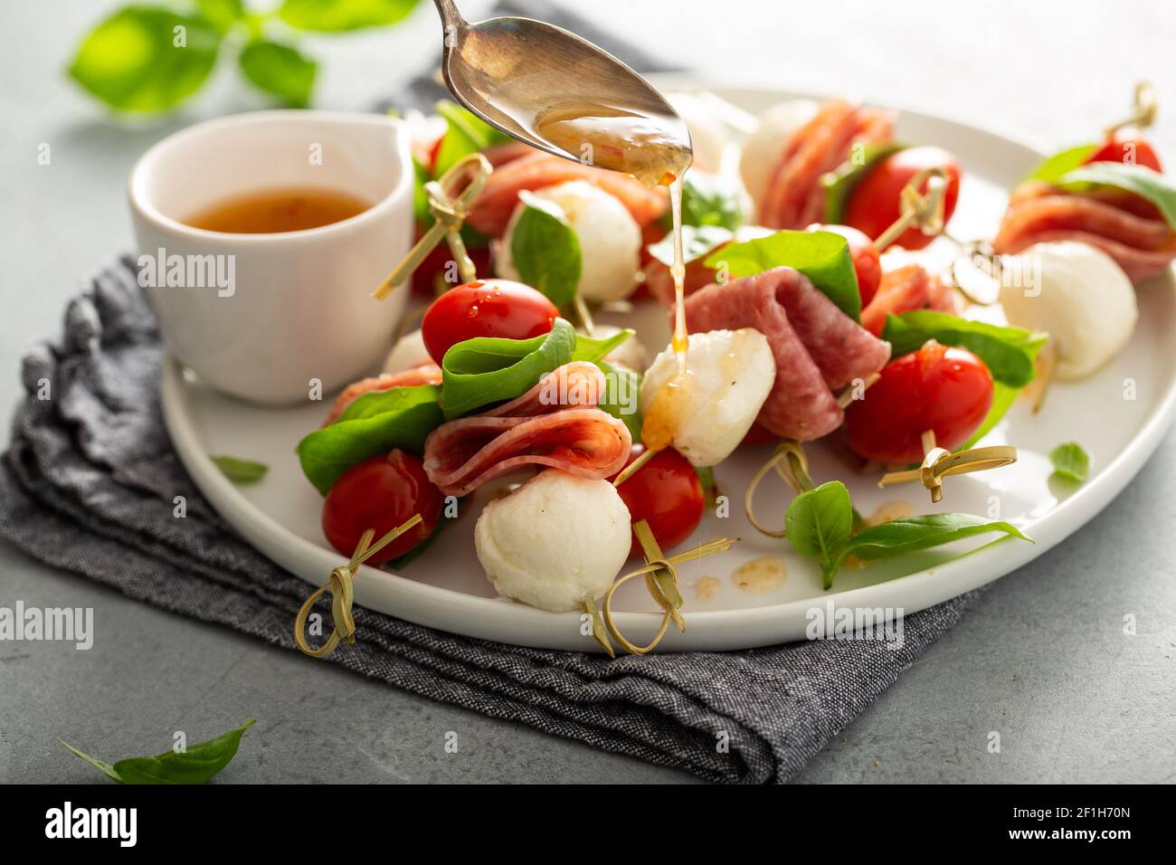 Italian style appetizer, caprese on a stick Stock Photo - Alamy