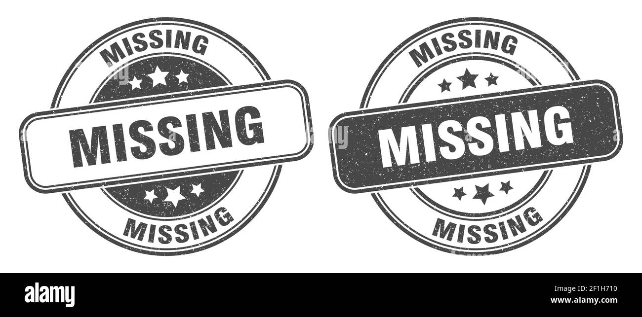 missing stamp. missing sign. round grunge label Stock Vector Image ...