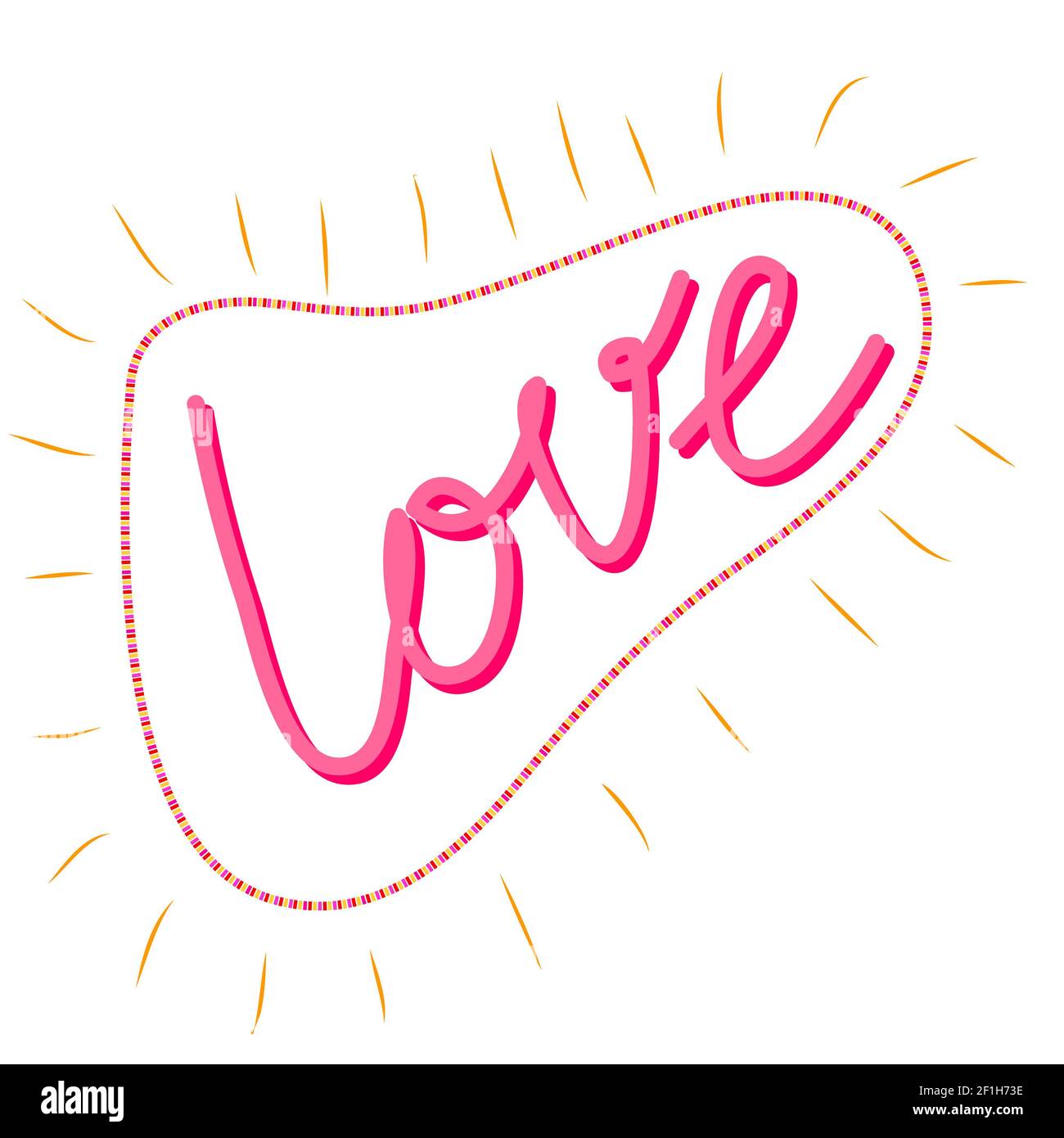#39;love#39; hand lettering - hand made calligraphy Stock Photo - Alamy