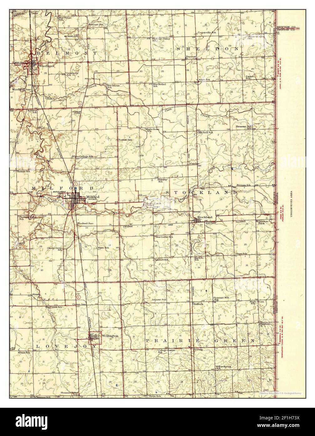 Milford, Illinois, map 1944, 1:62500, United States of America by ...