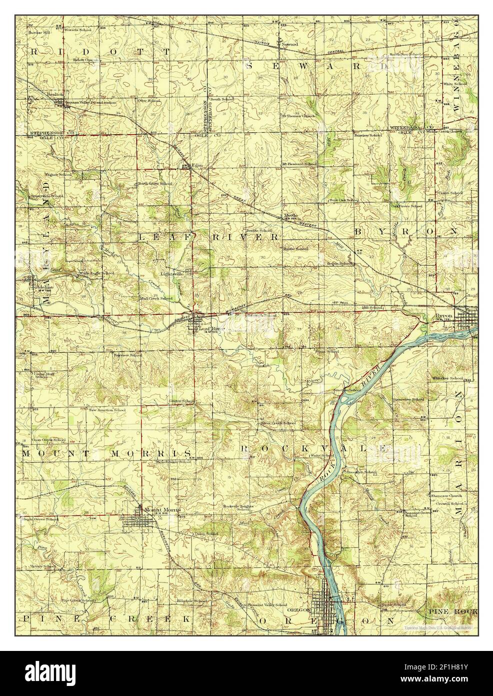 Oregon, Illinois, map 1924, 1:62500, United States of America by ...