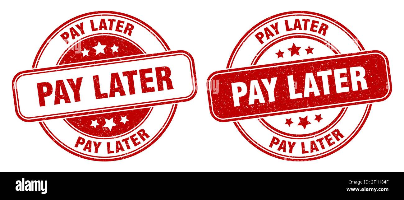 pay later stamp. pay later sign. round grunge label Stock Vector Image ...