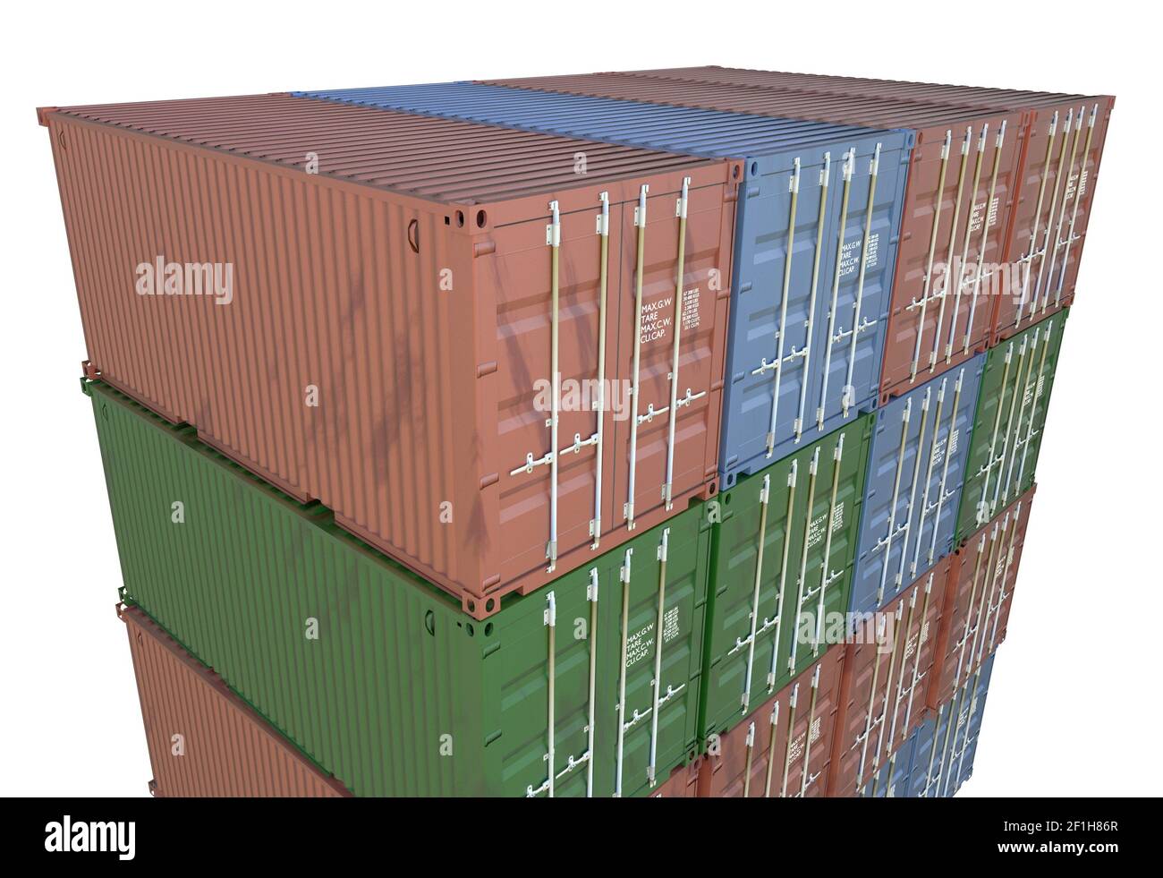 Cargo ontainers set 3d illustration Stock Photo - Alamy