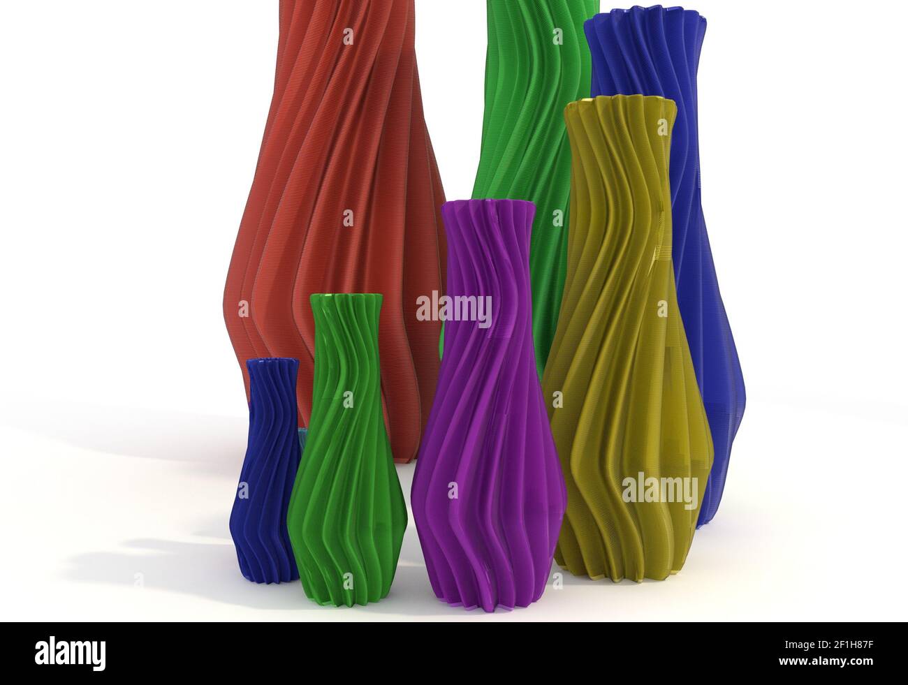 Printed object vase set 3d illustration isolated Stock Photo - Alamy