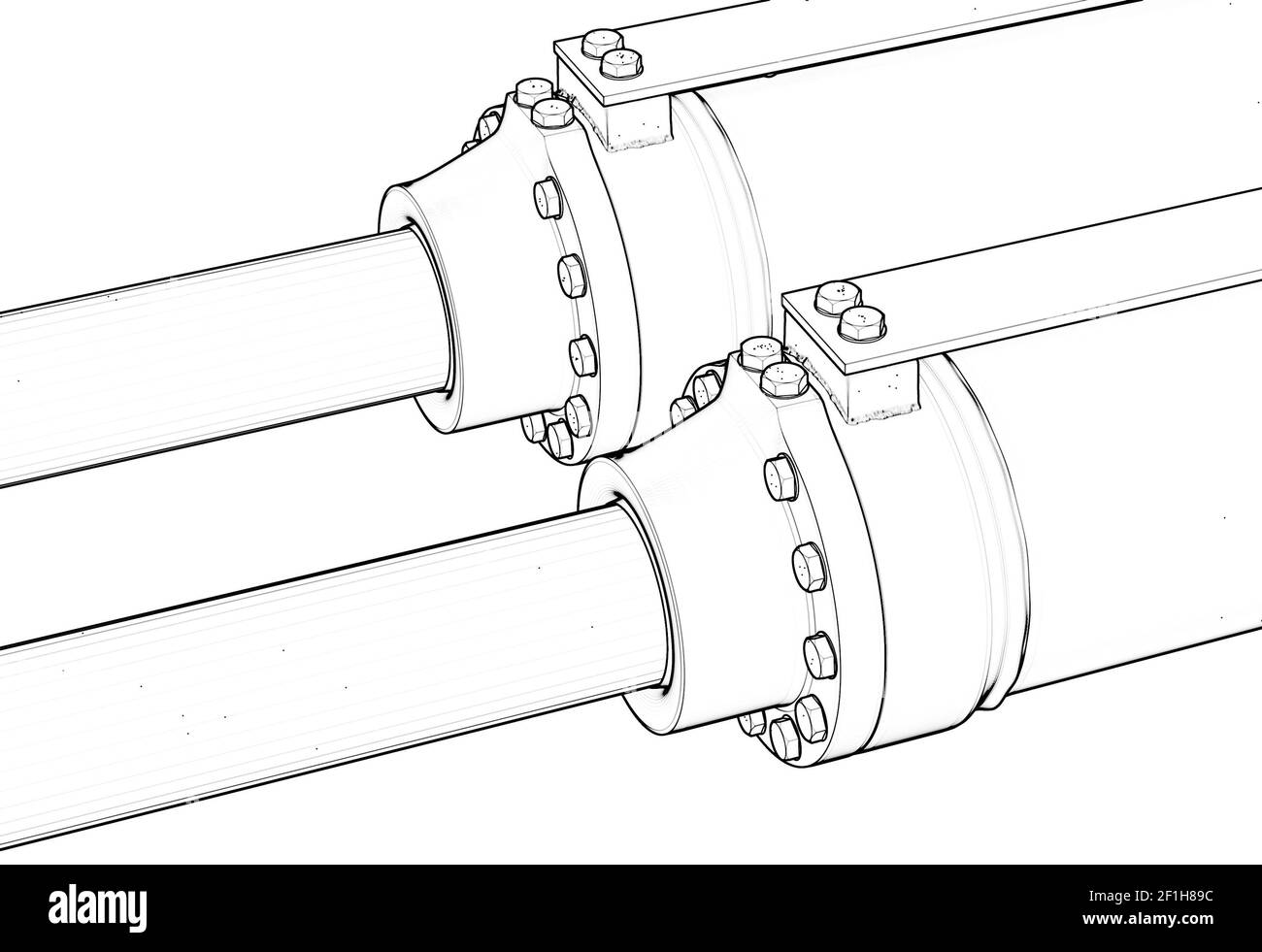 Hydraulic Cylinder Simple Drawing
