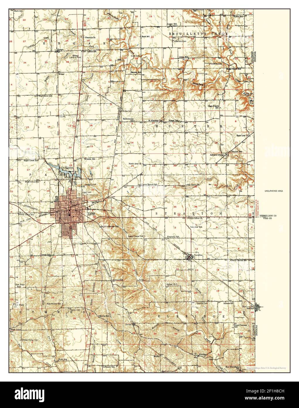 Paris, Illinois, map 1949, 1:62500, United States of America by ...