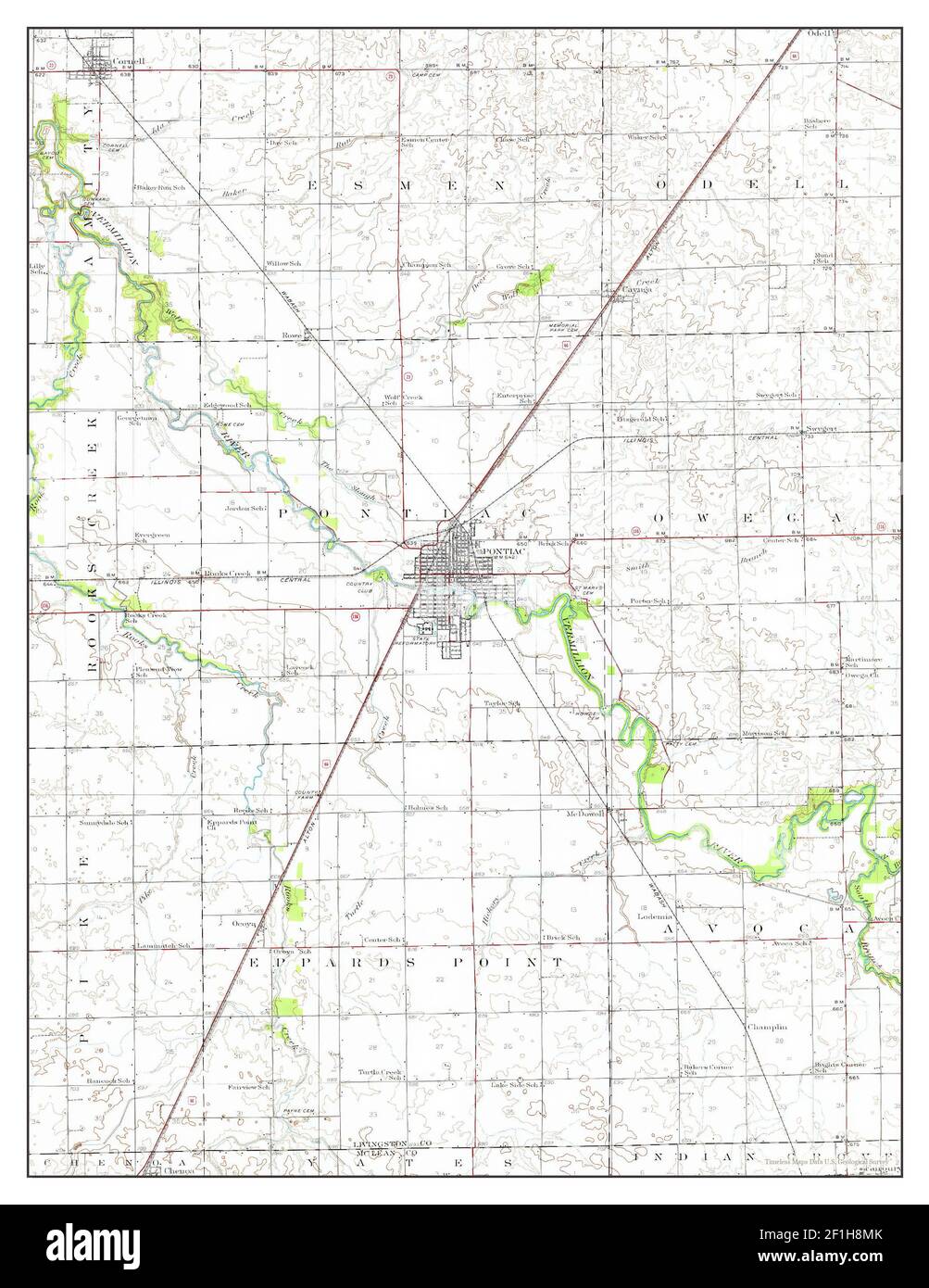 Pontiac, Illinois, map 1935, 1:62500, United States of America by ...