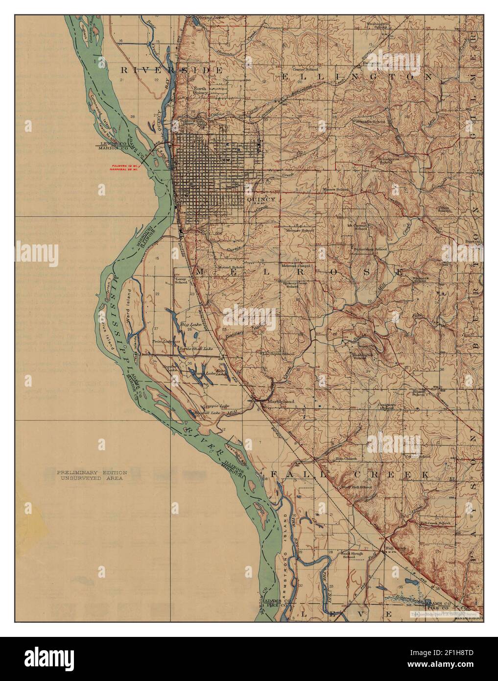 Quincy, Illinois, map 1925, 1:62500, United States of America by ...