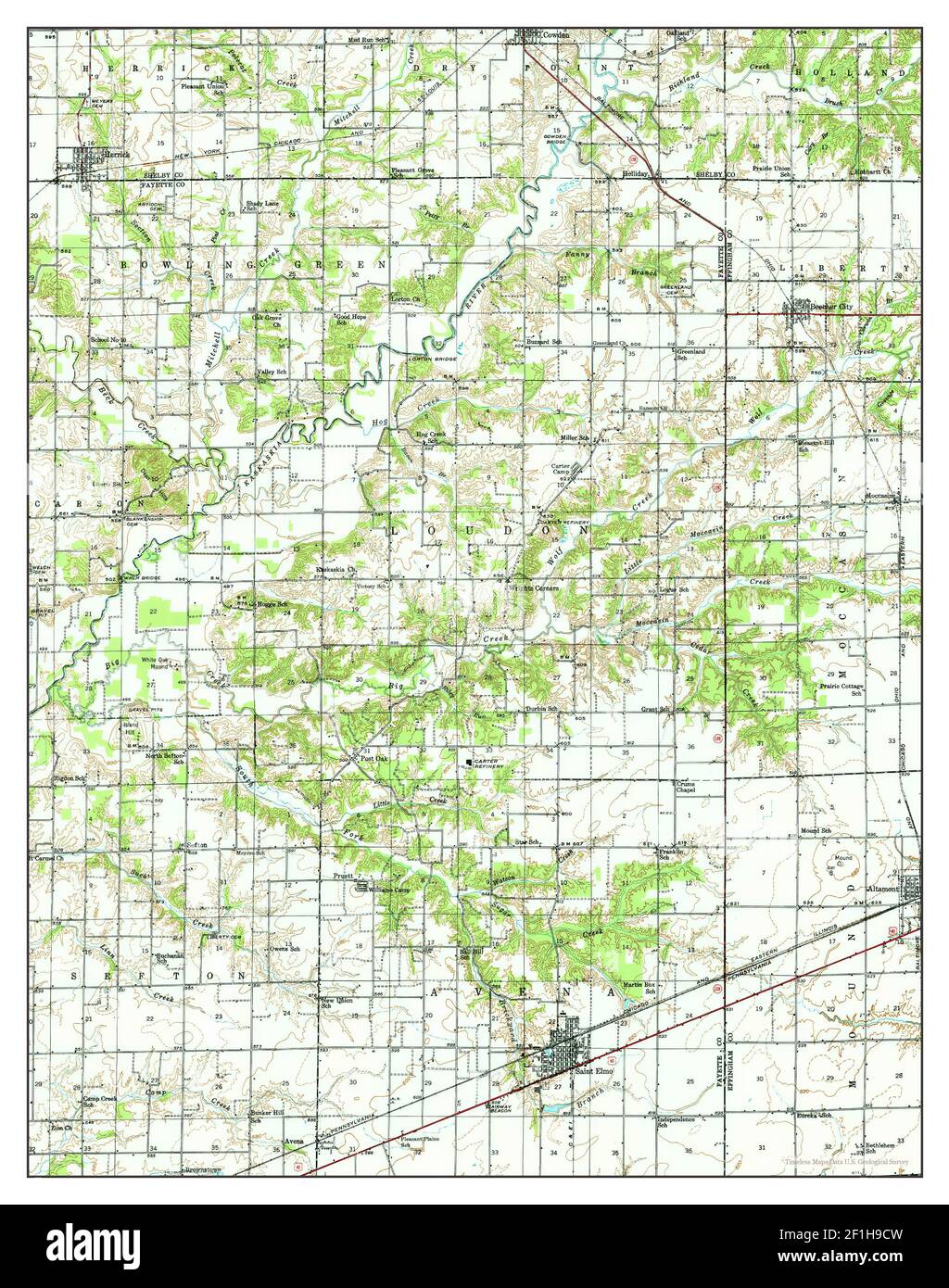 Map of st elmo illinois hi-res stock photography and images - Alamy