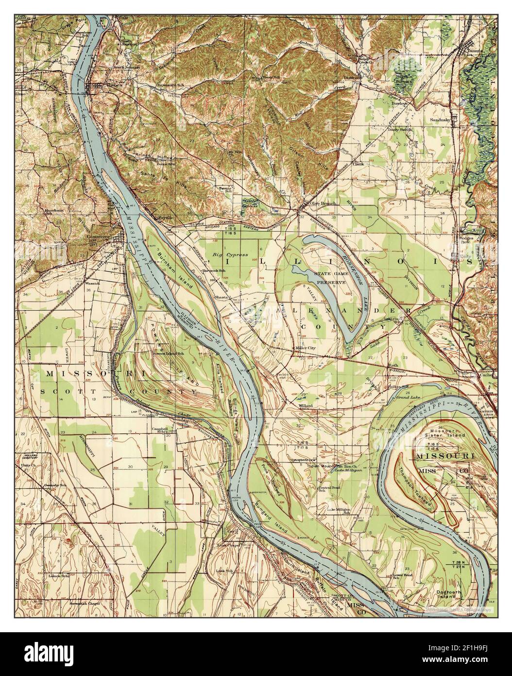 Thebes, Illinois, map 1939, 1:62500, United States of America by ...