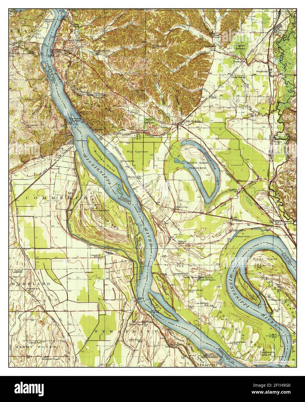 Thebes, Illinois, map 1934, 1:62500, United States of America by ...