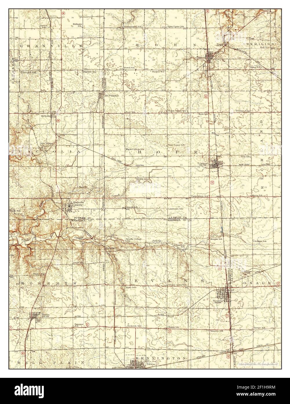 Wenona, Illinois, map 1939, 1:62500, United States of America by ...