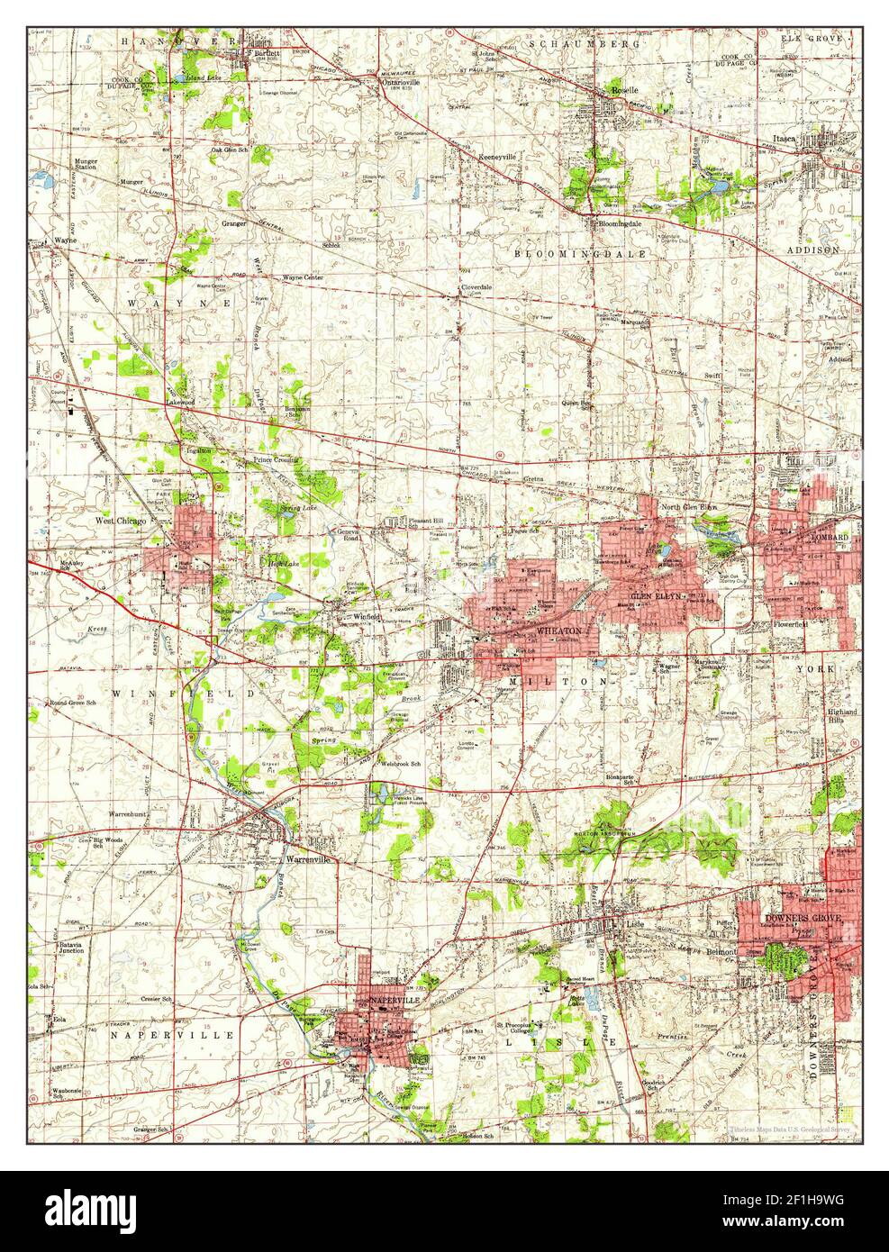 Map of wheaton hi-res stock photography and images - Alamy