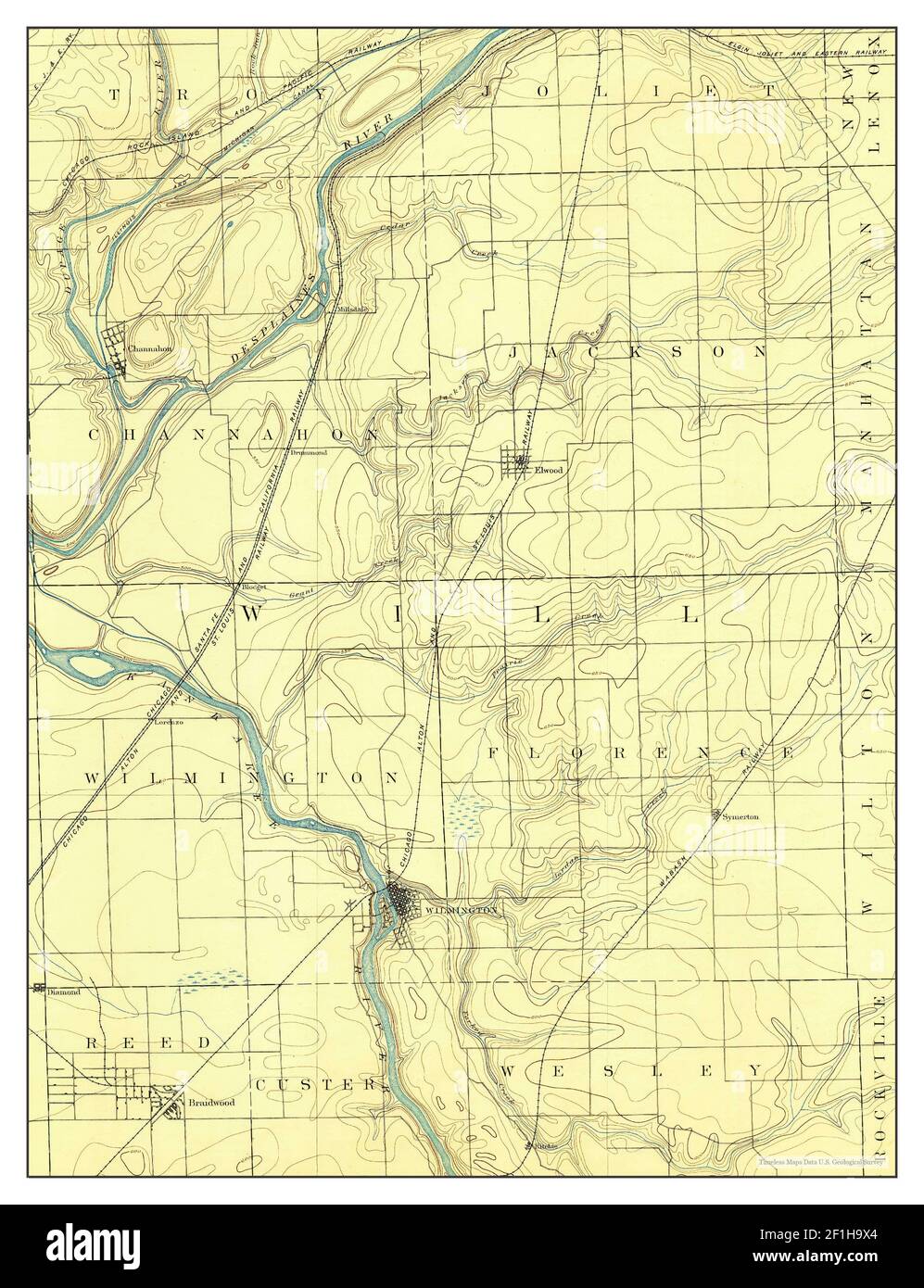 Map of wilmington illinois hi-res stock photography and images - Alamy