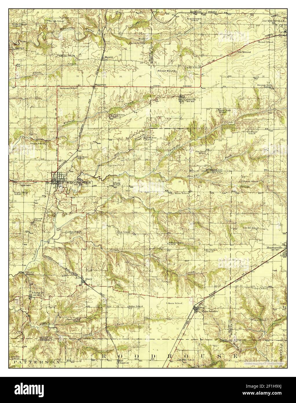 Winchester, Illinois, map 1926, 1:62500, United States of America by ...