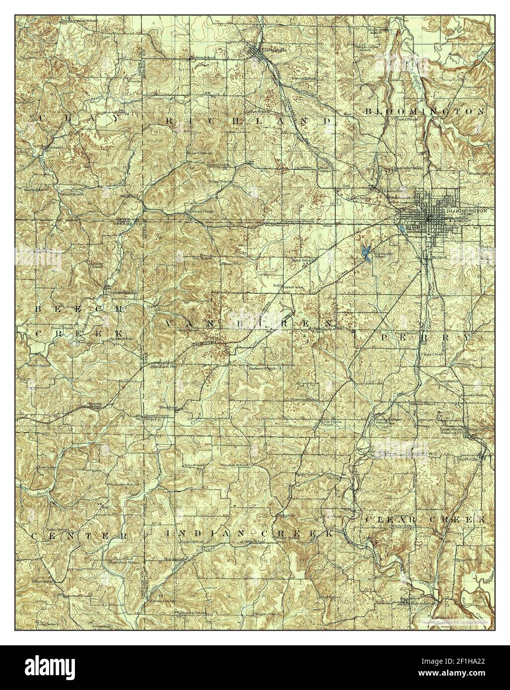 Bloomington, Indiana, map 1910, 1:62500, United States of America by ...