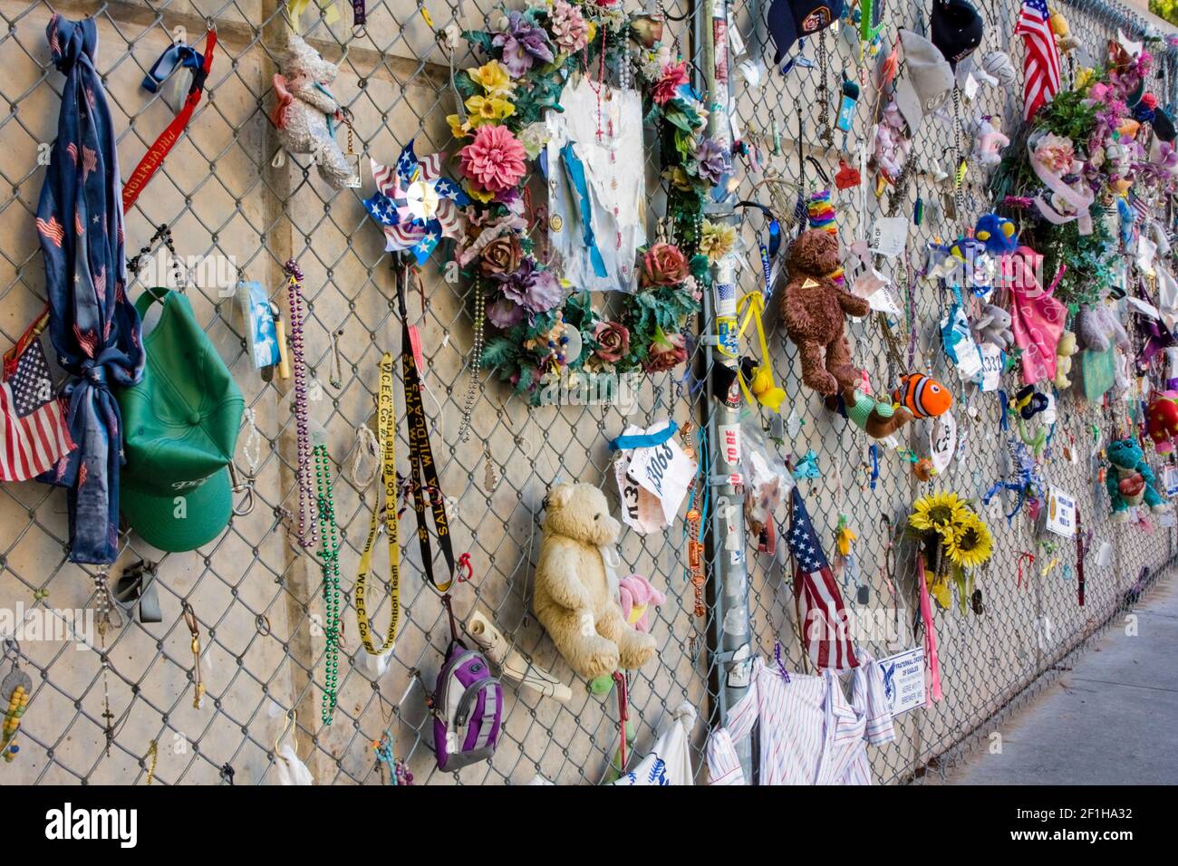 Oklahoma City, Oklahoma, USA. OKC National Memorial Mementos on Fence ...