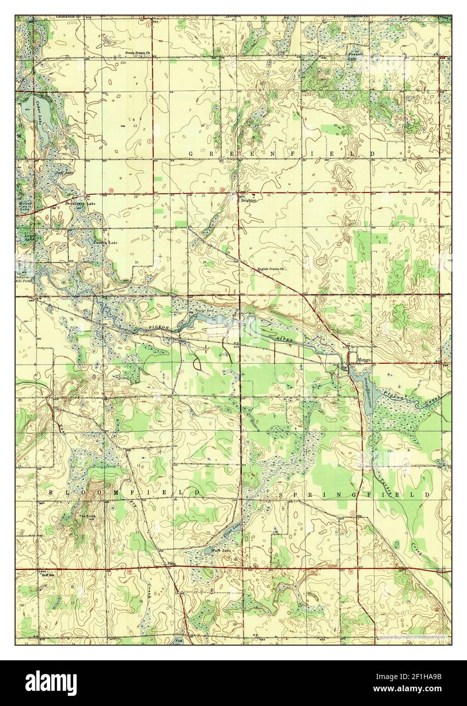 Mongo, Indiana, map 1947, 1:24000, United States of America by Timeless ...