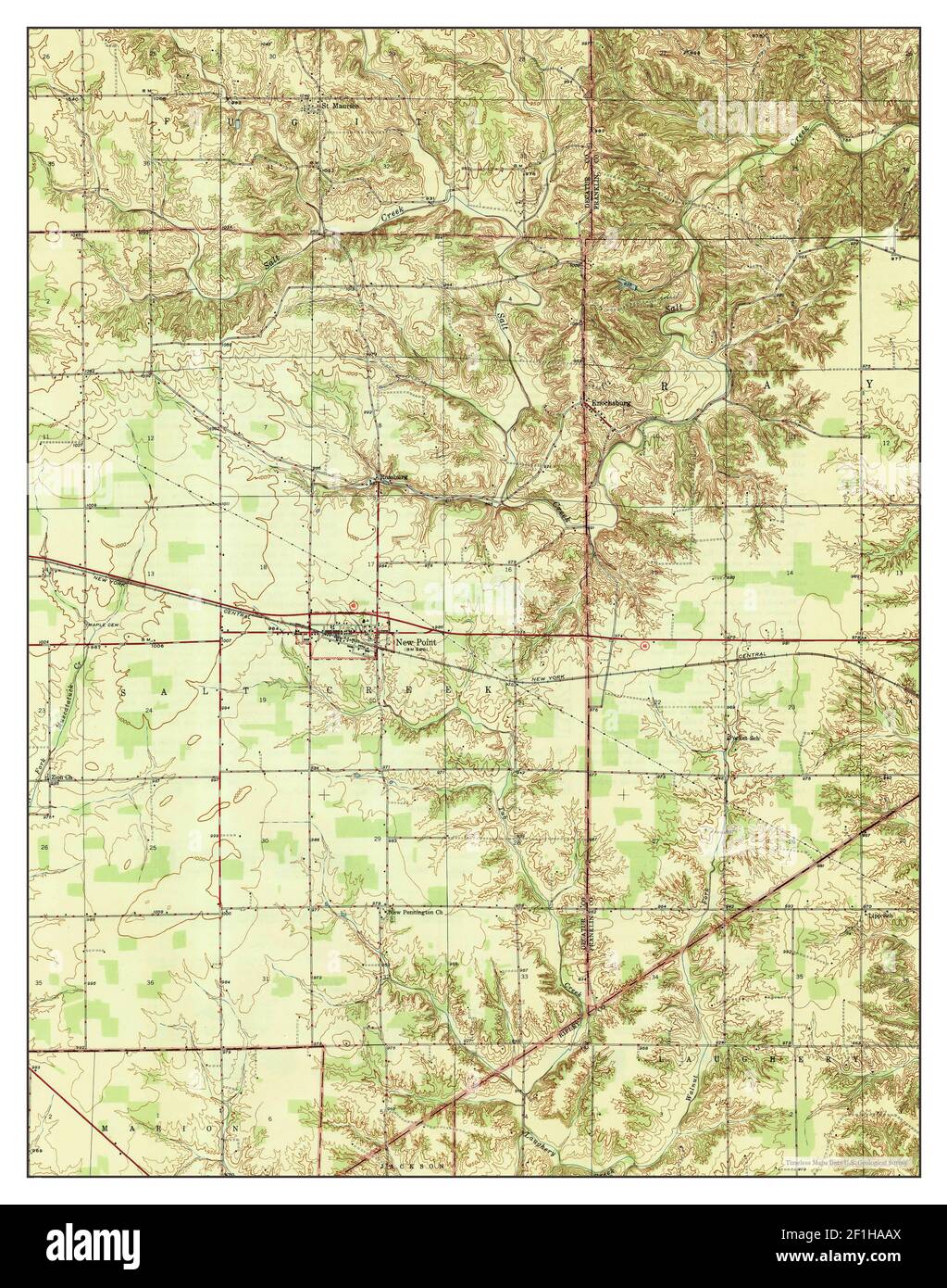 New Point, Indiana, map 1946, 1:24000, United States of America by ...