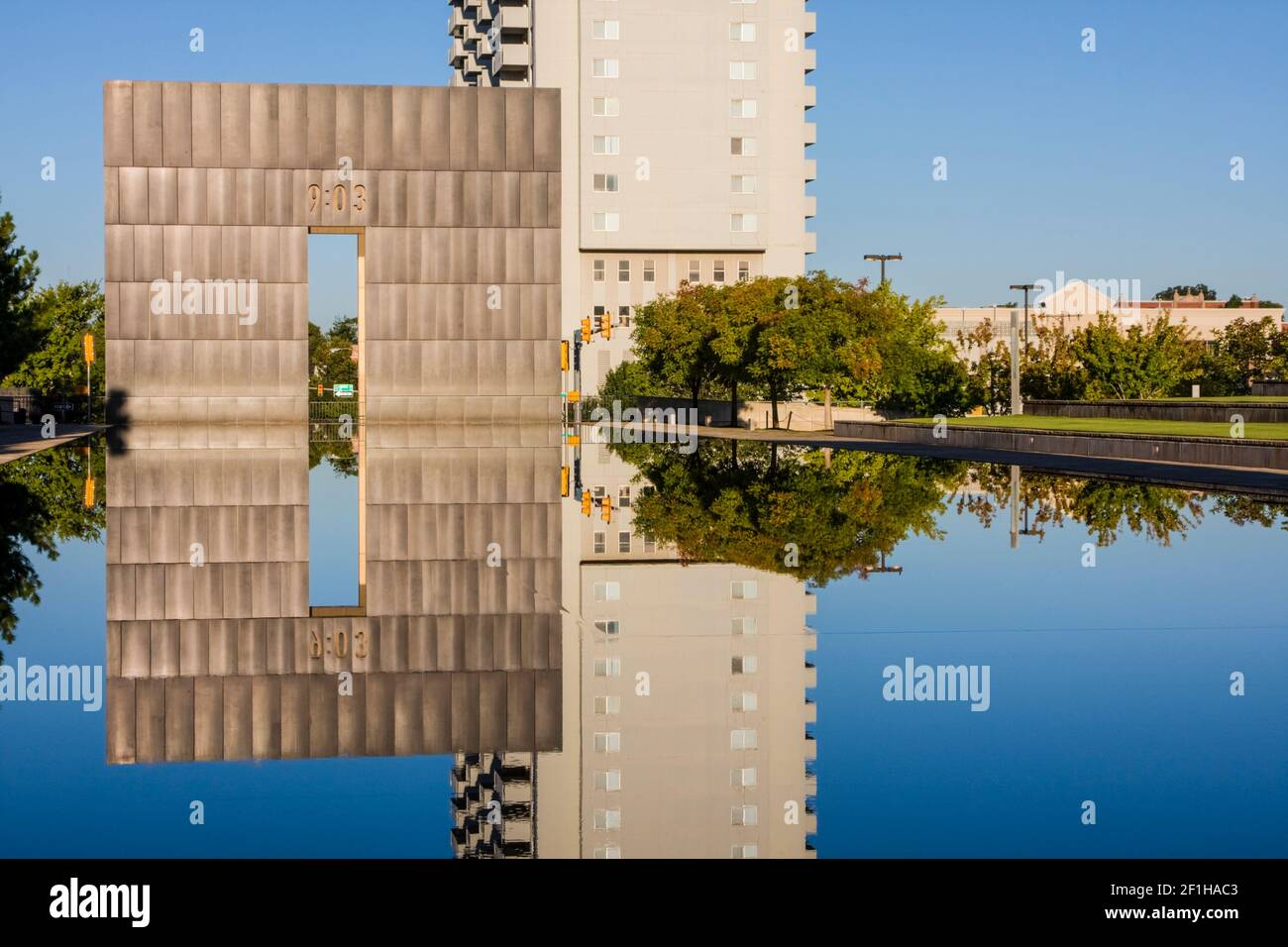 Oklahoma City, Oklahoma, USA. OKC National Memorial Gate, Reflection ...