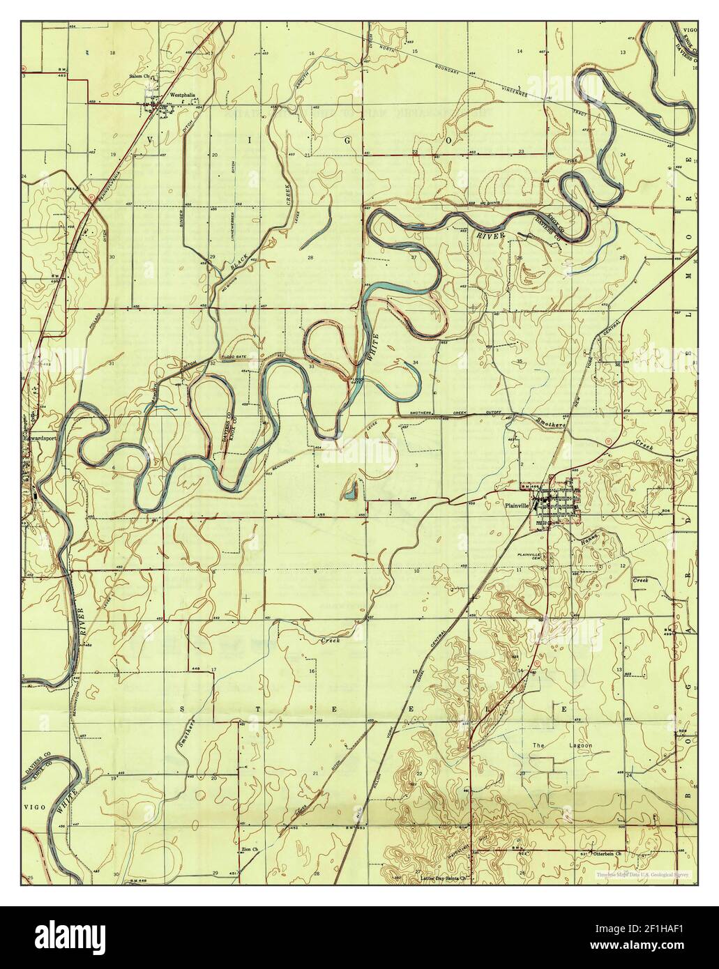 Plainville, Indiana, map 1943, 1:24000, United States of America by ...