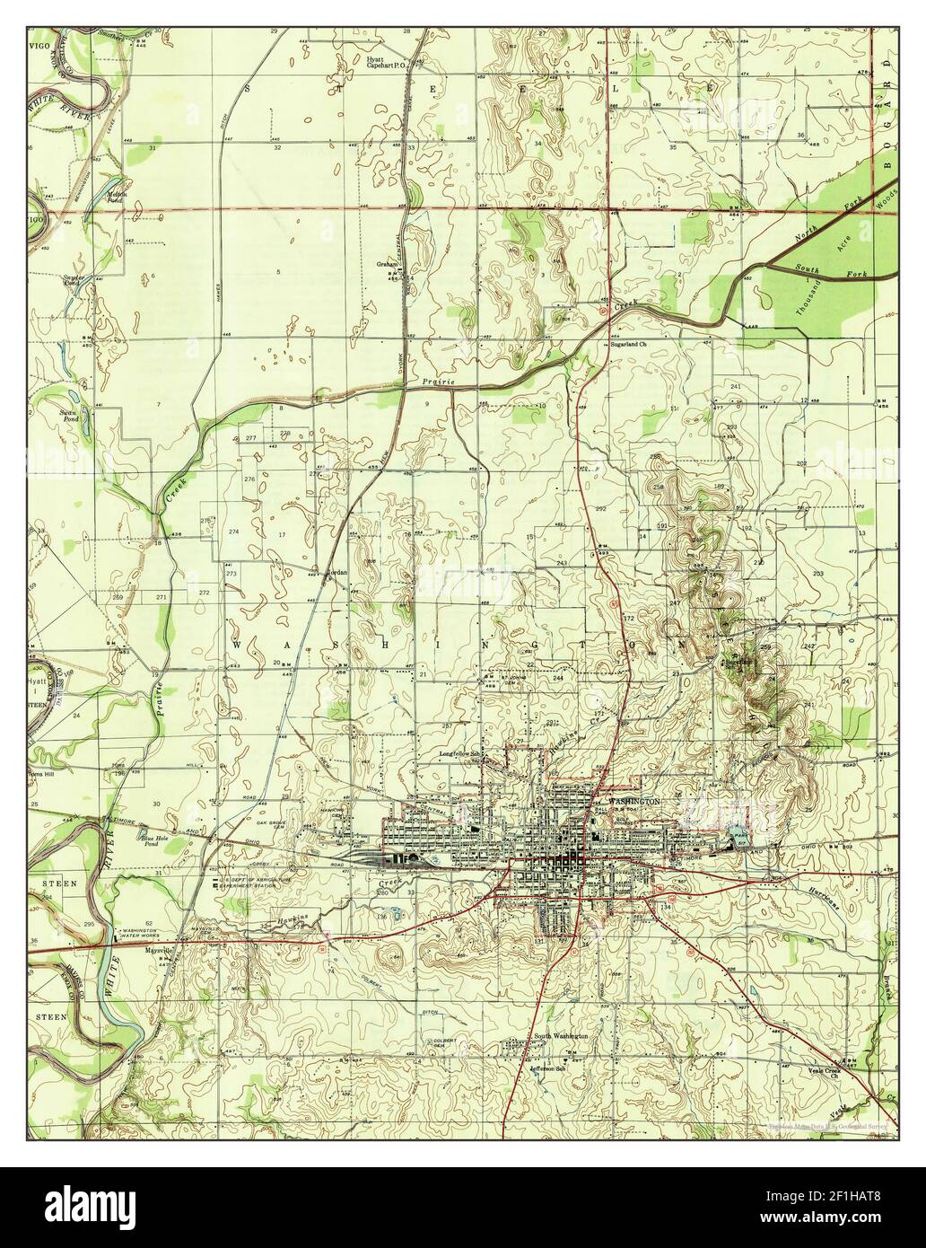 Washington, Indiana, map 1944, 1:24000, United States of America by ...