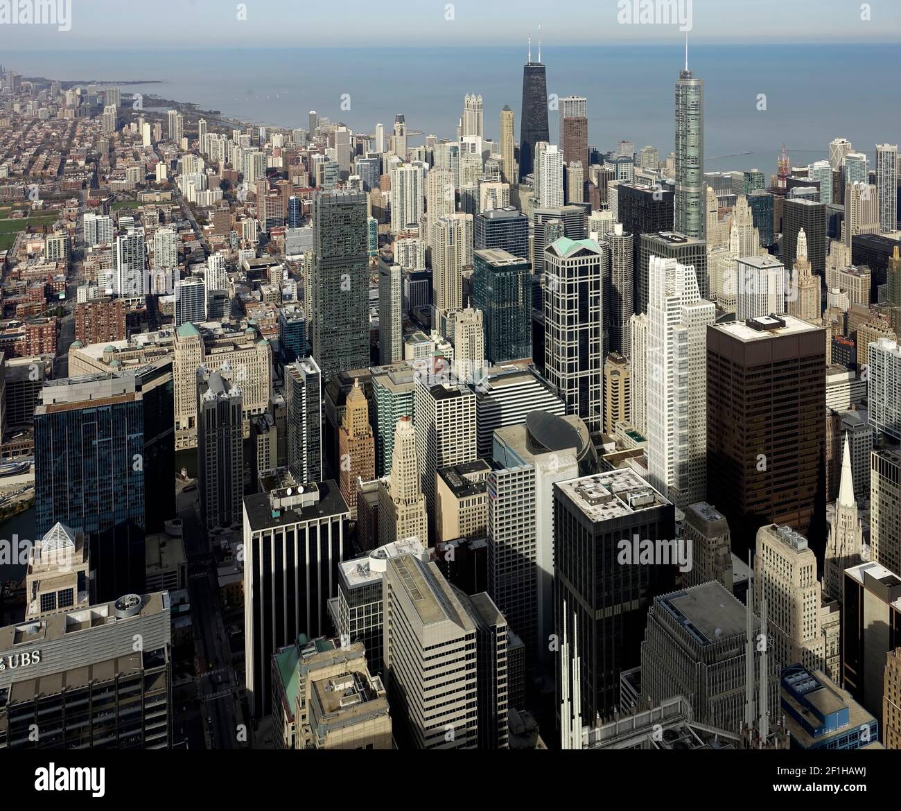 Chicago, Illinois, USA and Lake Michigan Stock Photo - Alamy