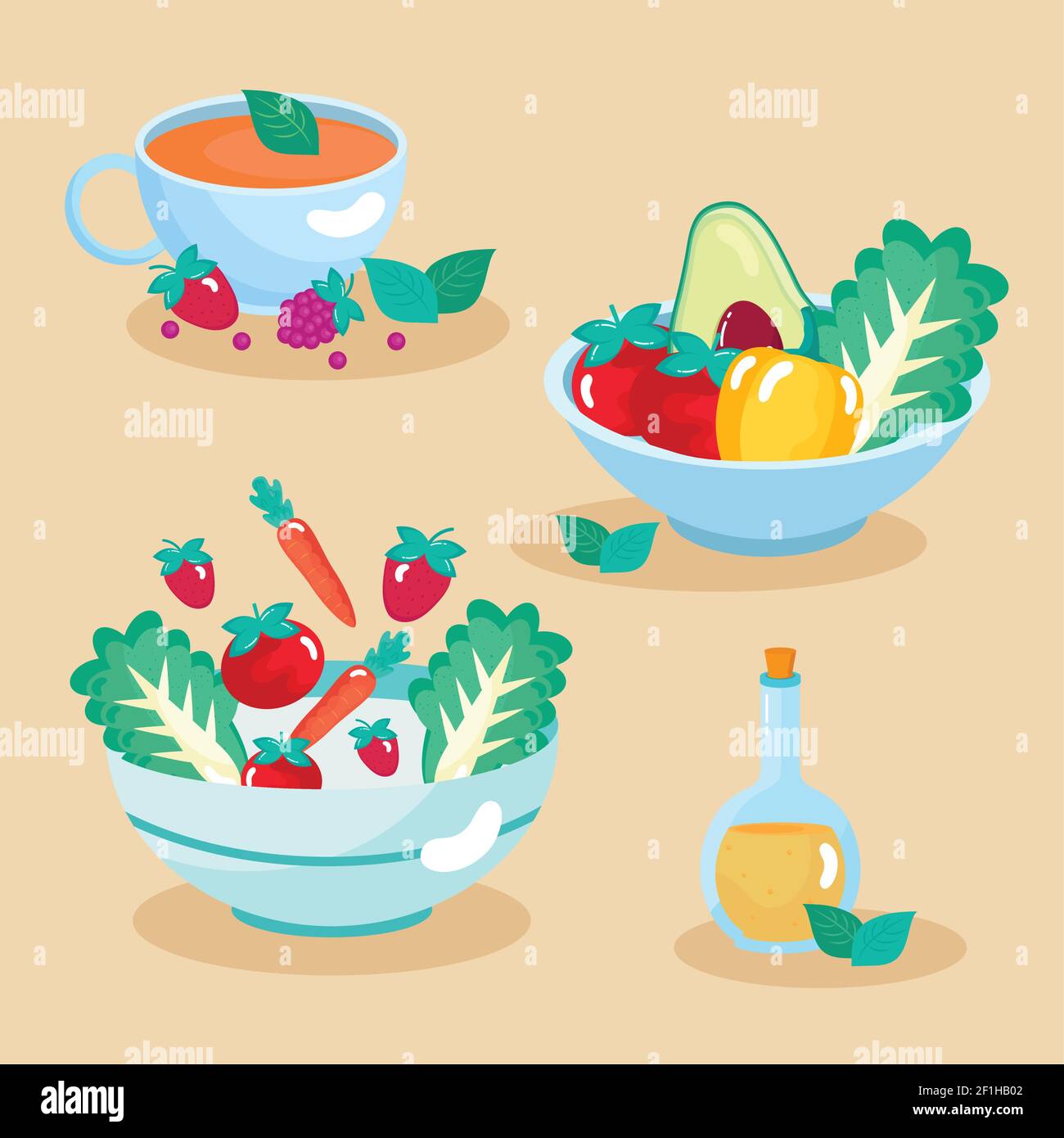 healthy bowls icons Stock Vector Image & Art - Alamy