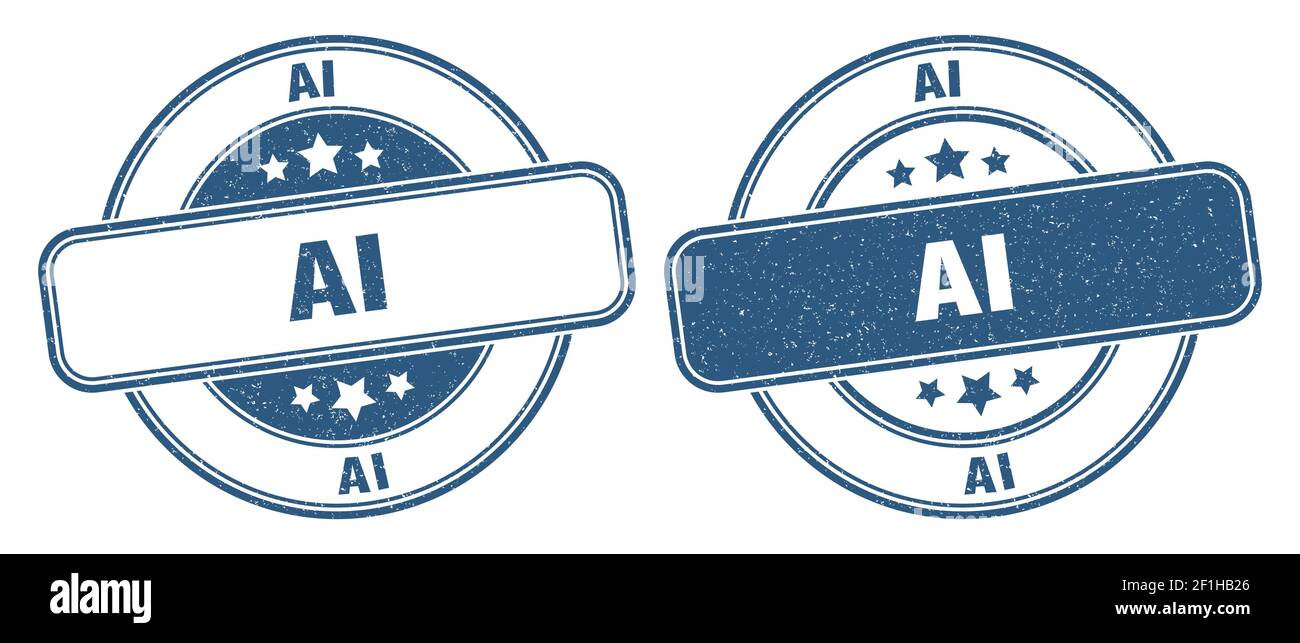 ai stamp. ai sign. round grunge label Stock Vector Image & Art - Alamy