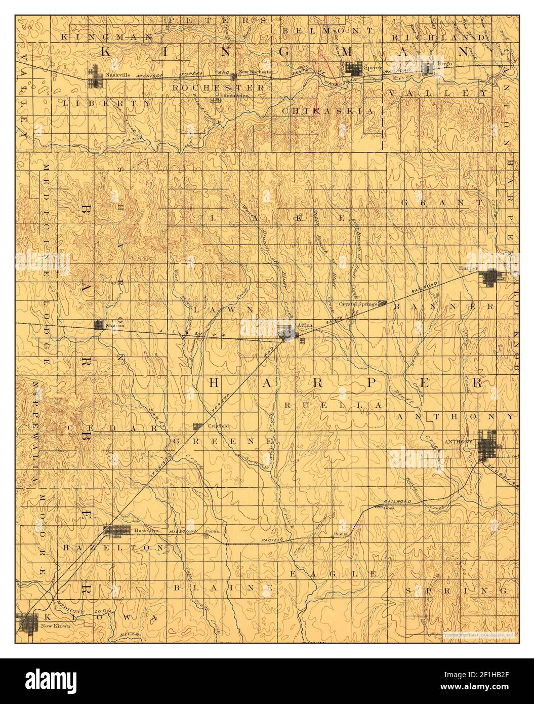Anthony, Kansas, map 1891, 1:125000, United States of America by ...