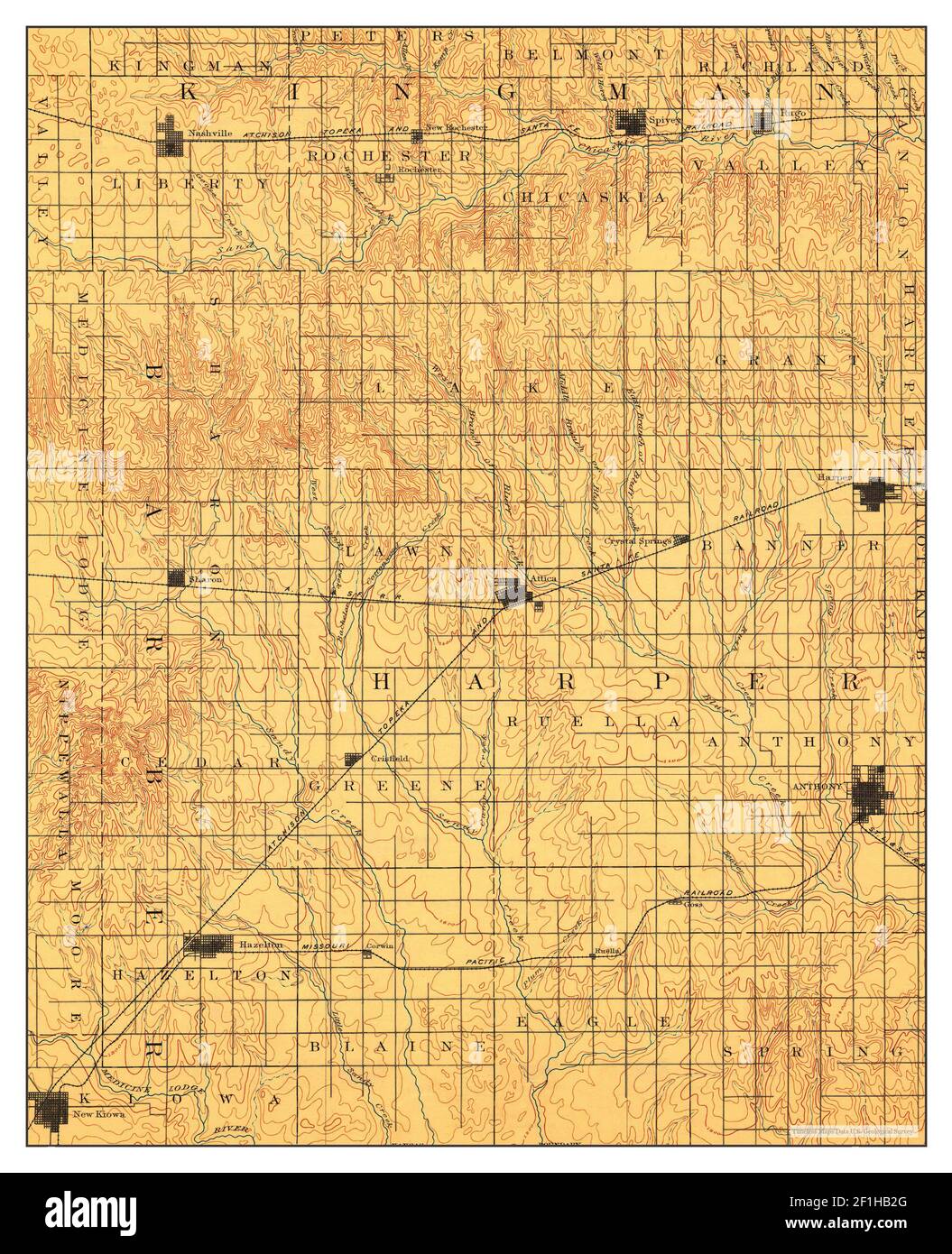 Anthony, Kansas, map 1891, 1:125000, United States of America by ...