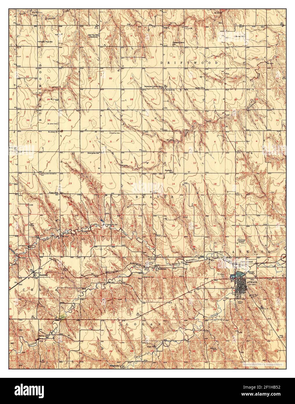 Atwood kansas map hi-res stock photography and images - Alamy